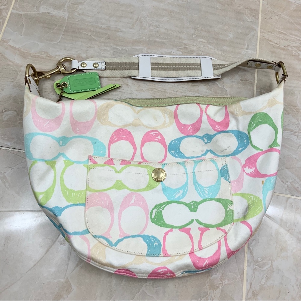 Vintage Coach Hampton Collection Watercolor Hobo Bag - Gem